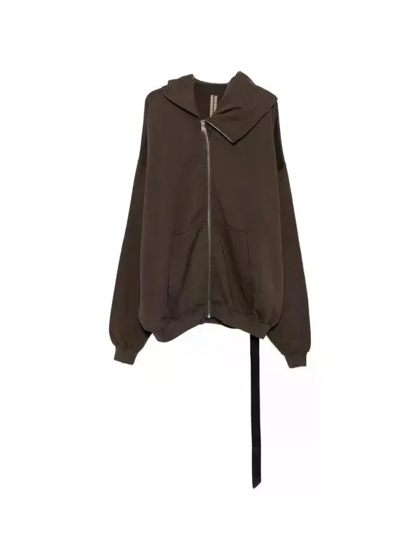 Rick Owens Mountain Asymmetric Zip-up Hoodie - Brown
