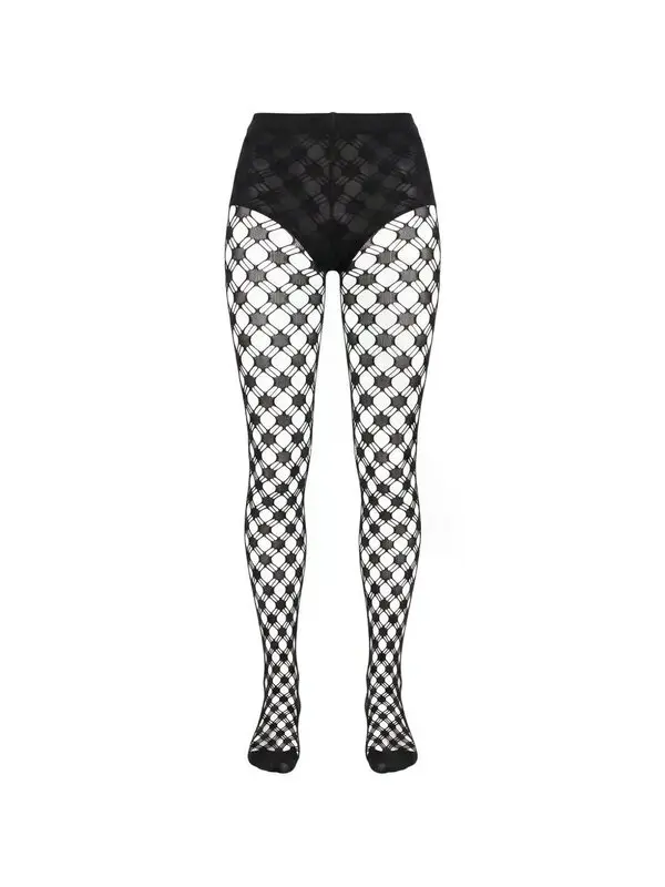 Wolford Geometric Pattern Fishnet Tights - Black