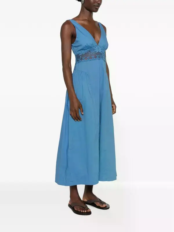 Posse Veda Crochet-trim Midi Dress