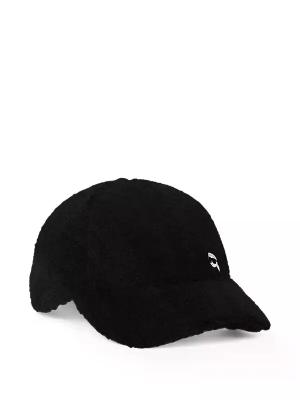 Karl Lagerfeld Ikon Shearling Cap - Black