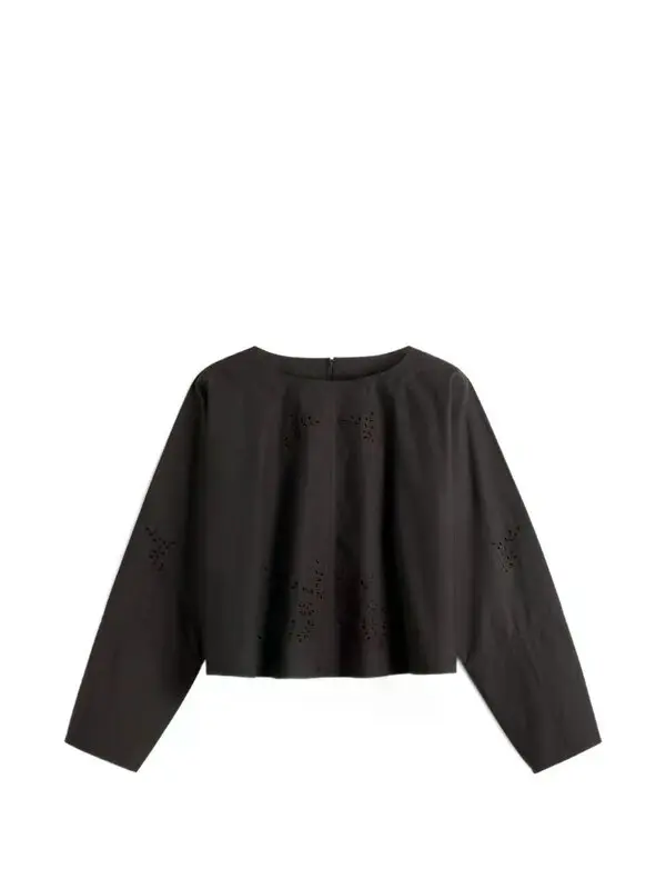 Soeur Hansel Broderie-anglaise Cropped Top - Grey