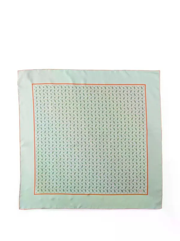 Prada Printed Twill Scarf 90 - Green