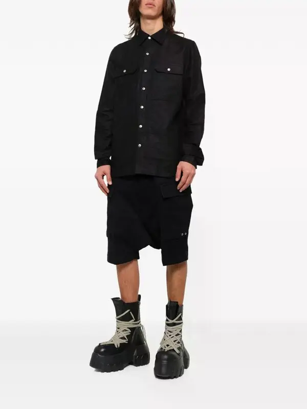 Rick Owens Fw26 Tower Outershirt In Ramie Moleskin