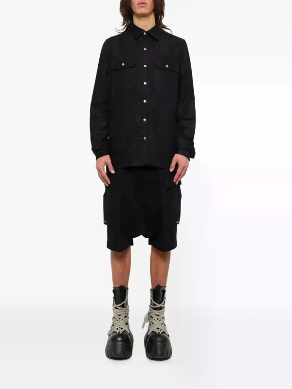 Rick Owens Fw26 Tower Outershirt In Ramie Moleskin