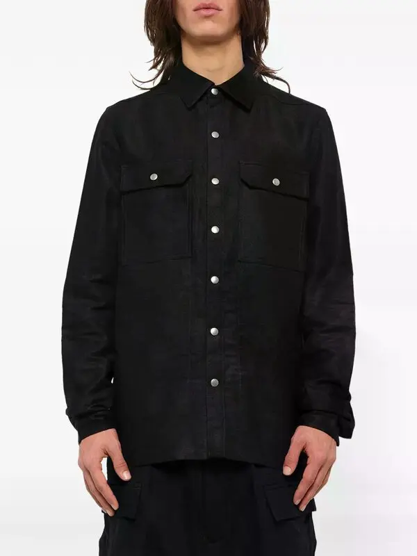 Rick Owens Fw26 Tower Outershirt In Ramie Moleskin