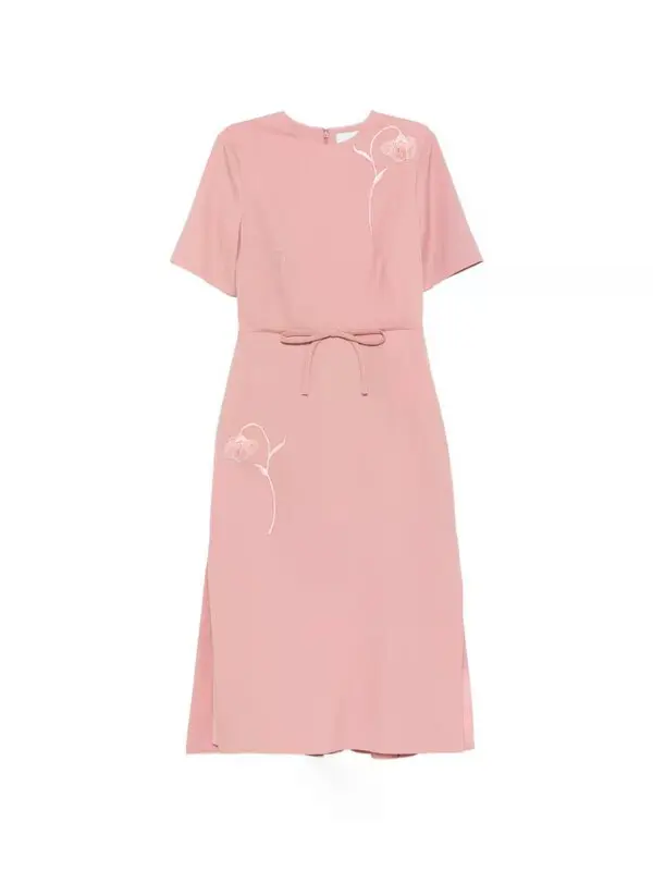 Erdem Embroidered Pleated Midi Dress - Pink