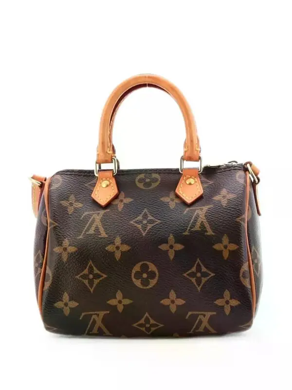 LOUIS VUITTON Speedy Bandouliere Bag Monogram Canvas Nano Crossbody Bag - Brown