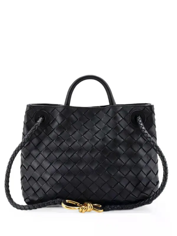 Bottega Veneta Andiamo Top Handle Bag Intrecciato Nappa Small Satchel - Black