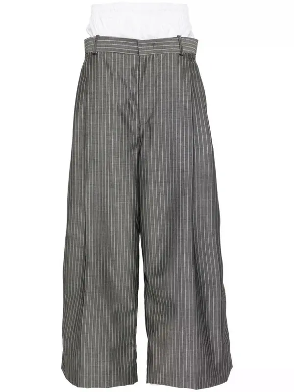 HED MAYNER Layered-design Trousers - Grey