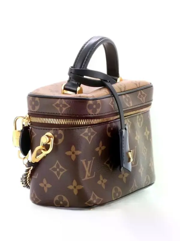 LOUIS VUITTON Vanity Handbag Reverse Monogram Canvas Pm Satchel - Brown