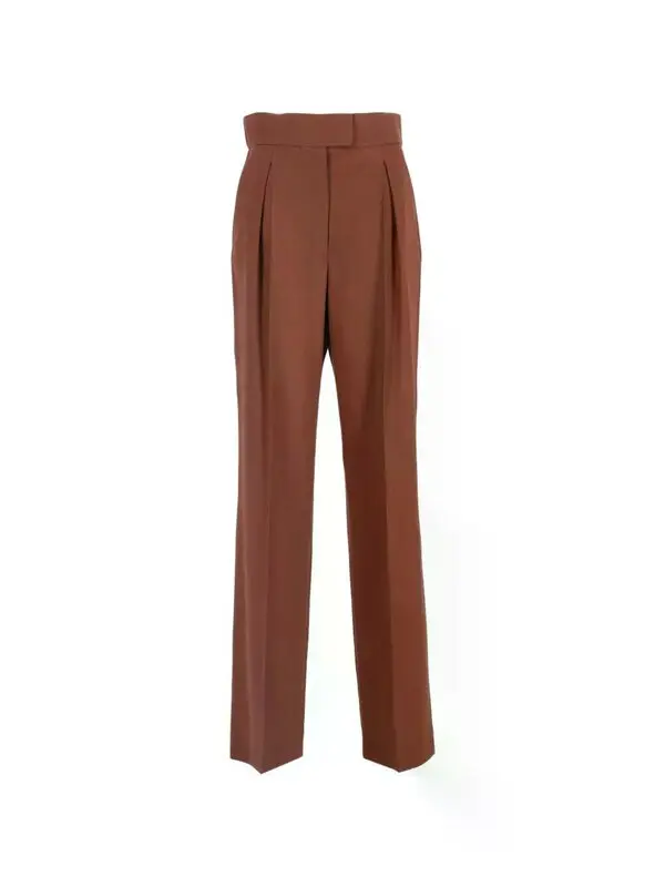 Valentino Garavani Pleated Wool Trousers - Brown