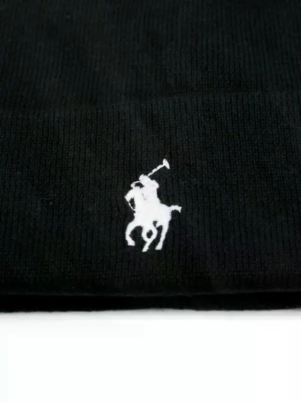 Polo Ralph Lauren Embroidered-logo Beanie Hat - Black