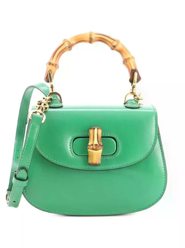 Gucci Bamboo 1947 Top Handle Mini Shoulder Bag - Green