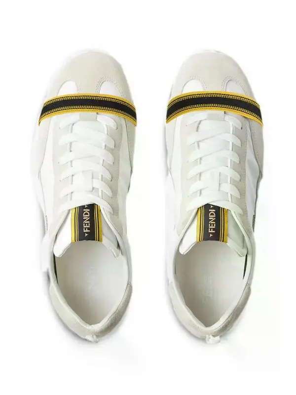 Fendi Leather And Suede Low-top Sneakers