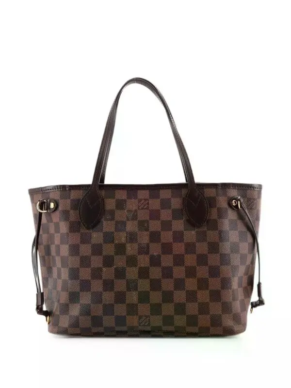 LOUIS VUITTON Neverfull Damier Pm Tote Bag - Brown