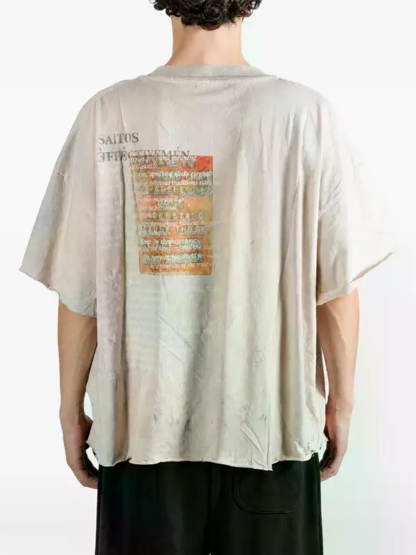 SAITOS Graphic-print Raw-cut T-shirt