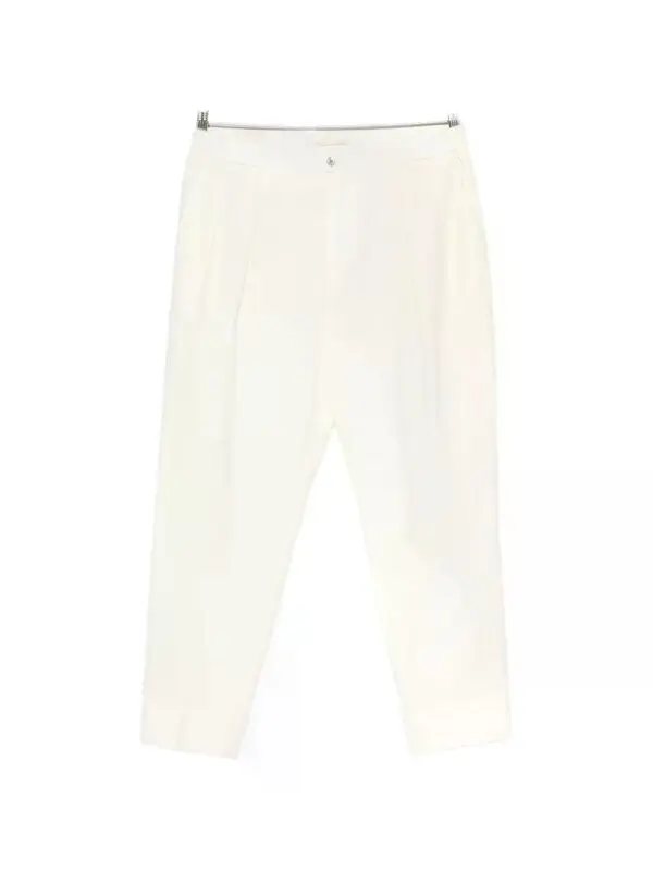 BRIGLIA 1949 Pleated-detail Cropped Trousers - Neutrals