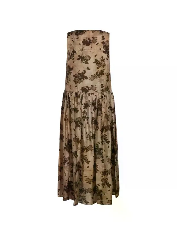 UMA WANG Sleeveless Floral-print Midi Dress