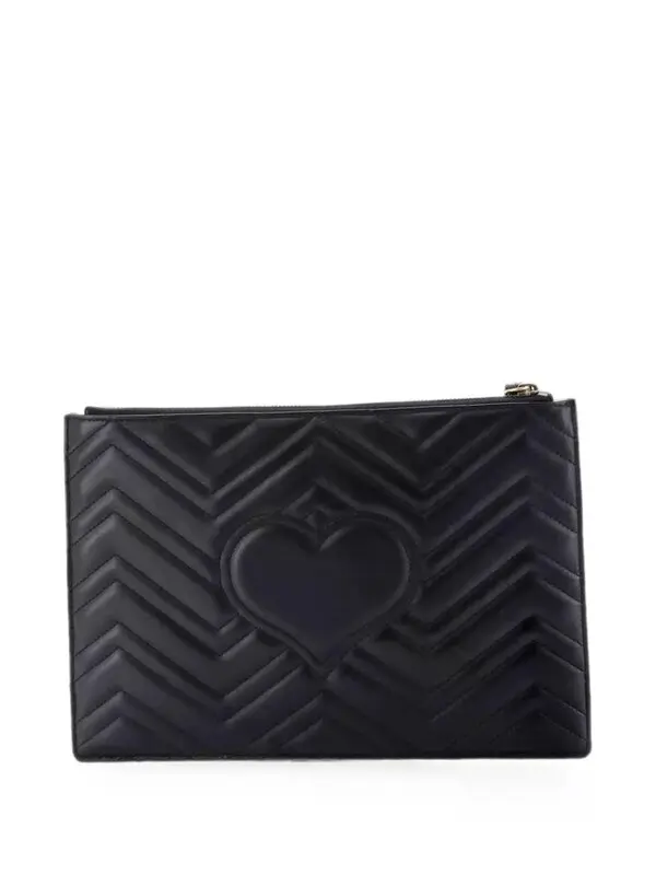 Gucci Gg Marmont Matelasse Leather Pouch