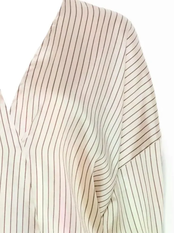 ALYSI Vertical-stripe Long-sleeve Blouse