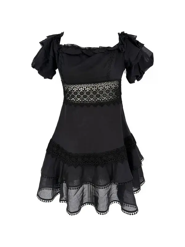 Charo Ruiz Ibiza Lace-trimmed Ruffled Dress