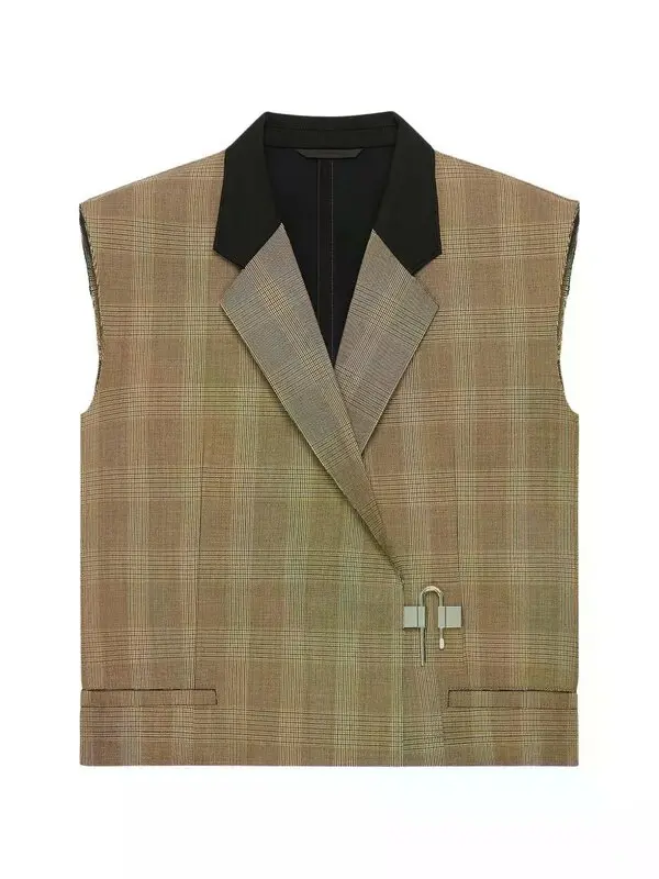 Givenchy Prince Of Wales Check Sleeveless Jacket - Brown