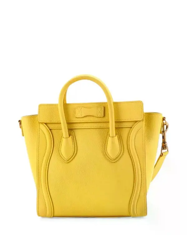 Celine Luggage Bag Grainy Leather Nano Crossbody Bag - Yellow