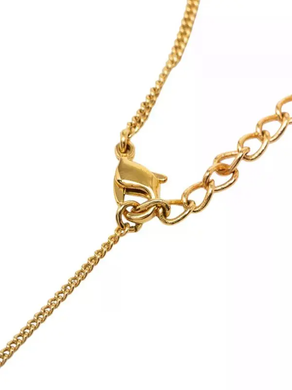 Dior Tone Cursive Logo Pendant Necklace