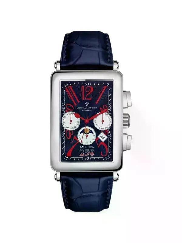 CHRISTIAN VAN SANT America's 250th Anniversary Rectangular Watch - Blue