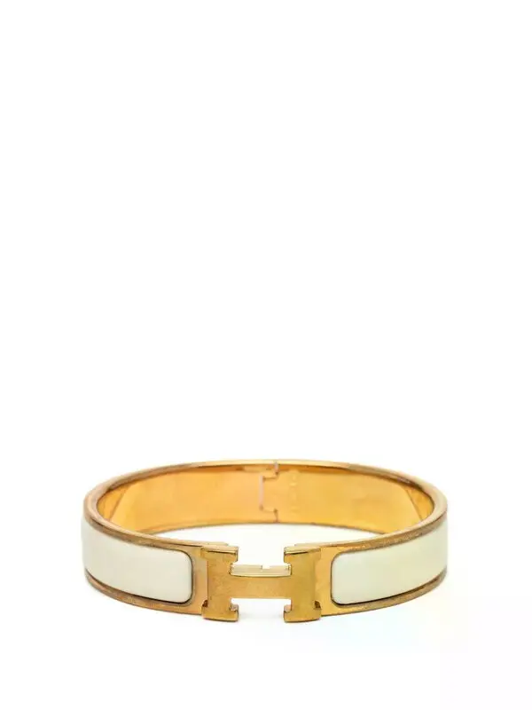 Hermès 2012-2026 Narrow Enamel Clic H Bracelet Pm Costume Bracelet - White