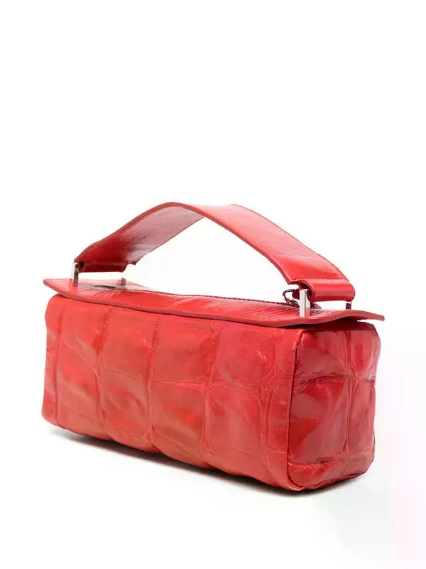 MSGM Crocodile-effect Buckle-detail Tote Bag - Red