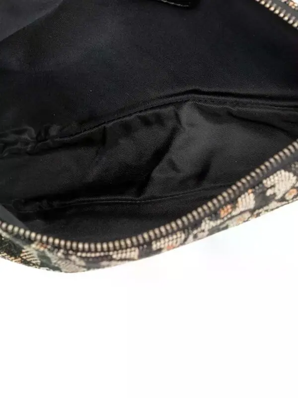 Dior Monogram Canvas Saddle Pochette Shoulder Bag - Black
