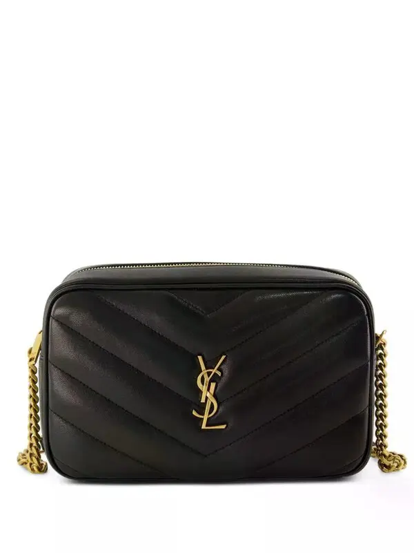 Saint Laurent Loulou Camera Bag In Matelassé Lambskin - Black