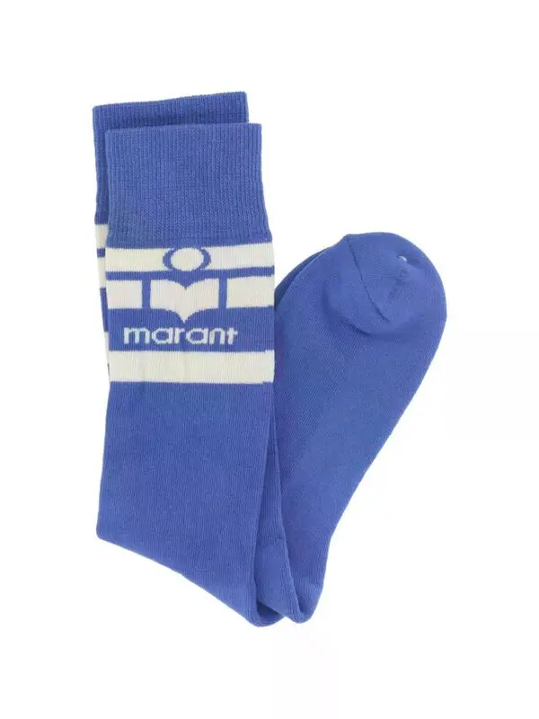 MARANT Logo-knit Striped Socks