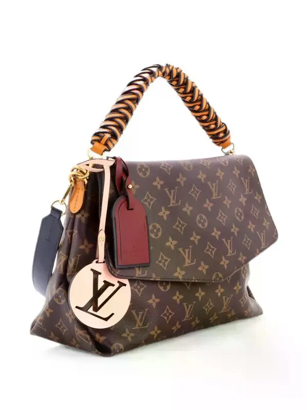 LOUIS VUITTON Braided Handle Beaubourg Handbag Monogram Canvas Mm Shoulder Bag - Brown