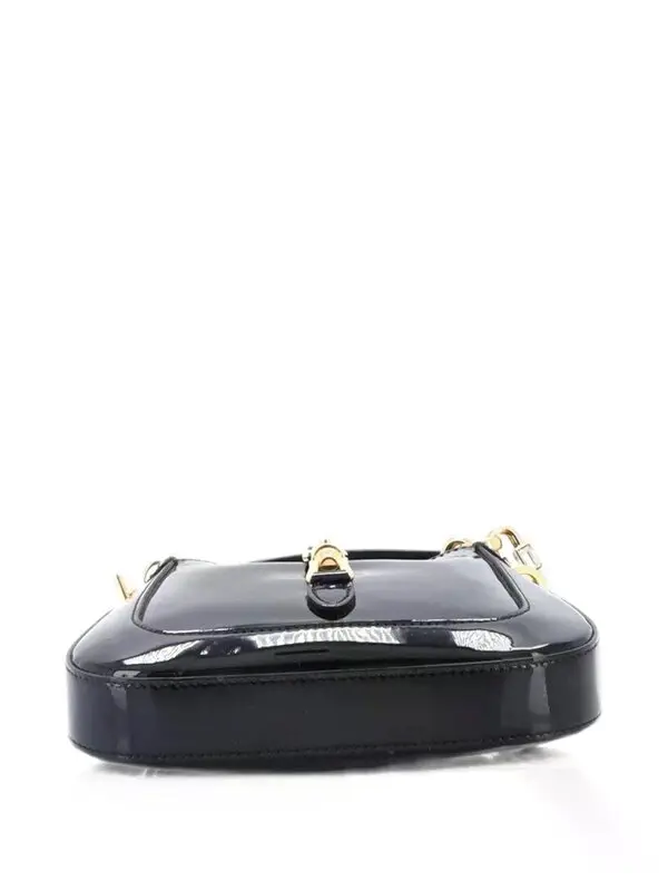 Gucci Jackie 1961 Chain Hobo Patent Mini Shoulder Bag - Black