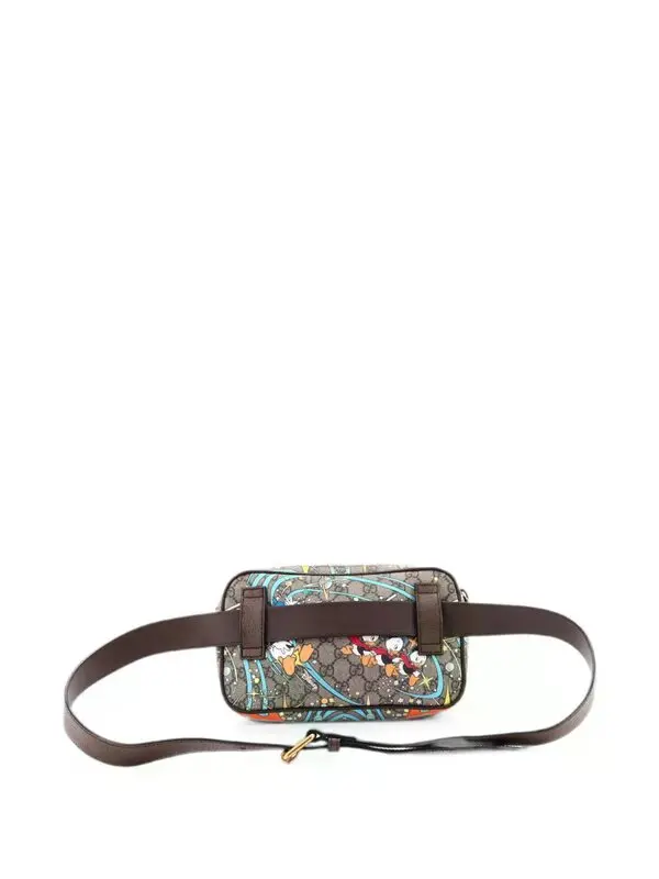Gucci Disney Donald Duck Printed Gg Coated Canvas Belt Bag - Brown