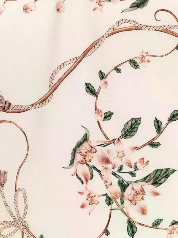Agua Bendita Ceiba Navegante Floral-print Silk Scarf - Neutrals