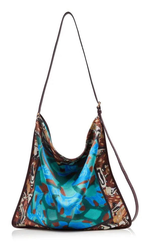 Dries Van Noten Scarf-detailed Satin Shoulder Bag - Brown