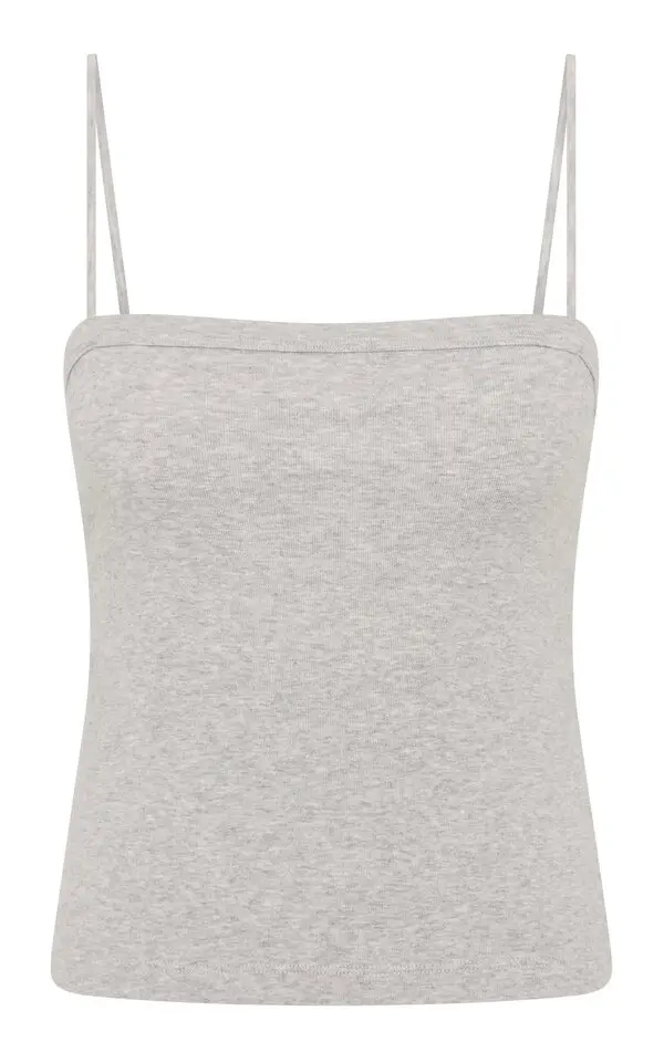 ST. AGNI Cotton Square Neck Cami - Grey