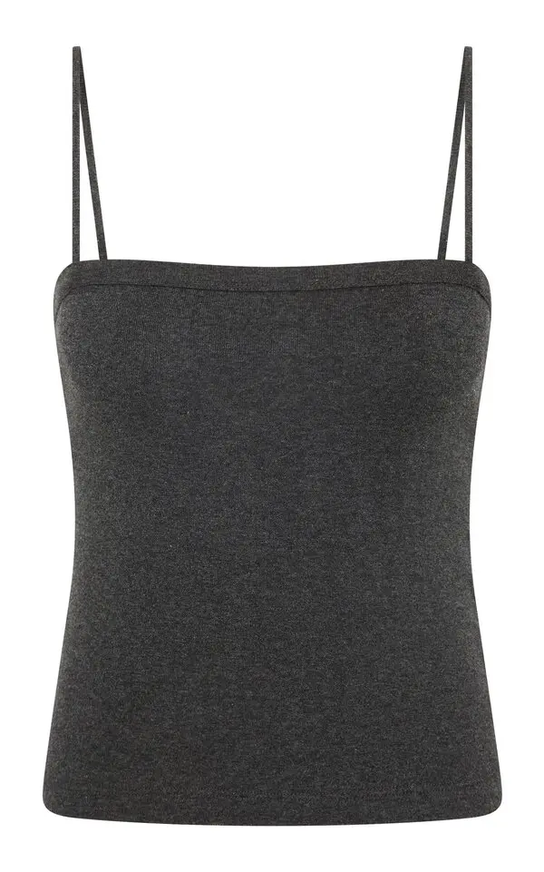 ST. AGNI Cotton Square Neck Cami - Dark Grey