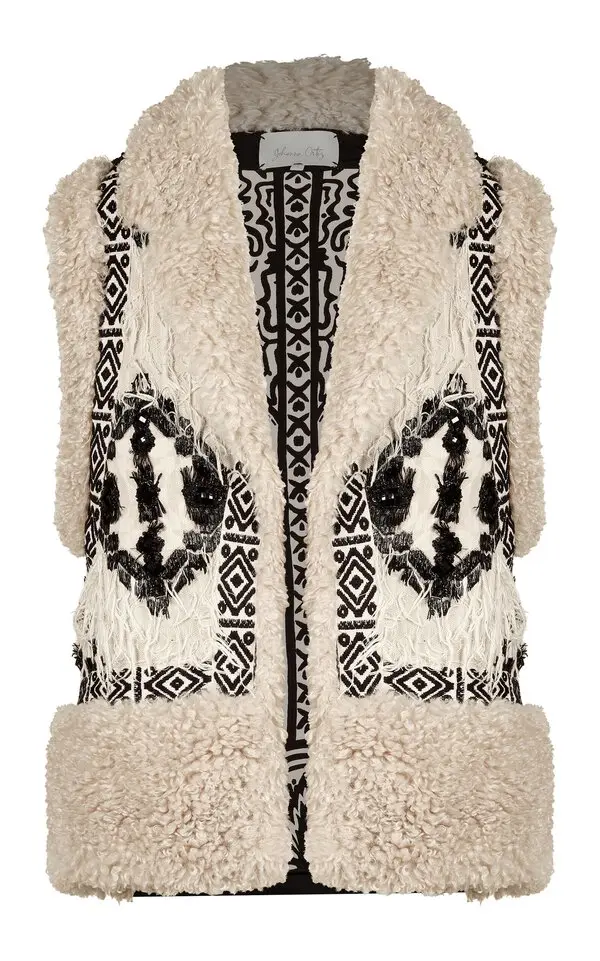 Johanna Ortiz Embroidered Cotton-blend Vest - Tan