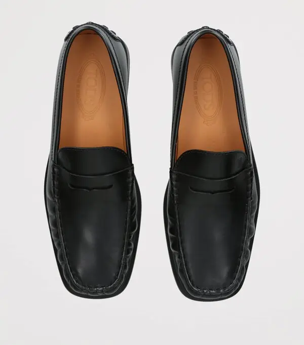 TOD'S Leather Arricciato Gomma Loafers