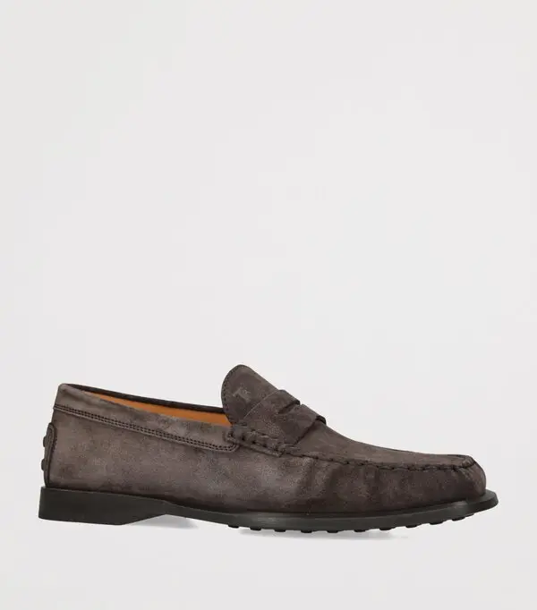 TOD'S Suede Arricciato Gomma Loafers
