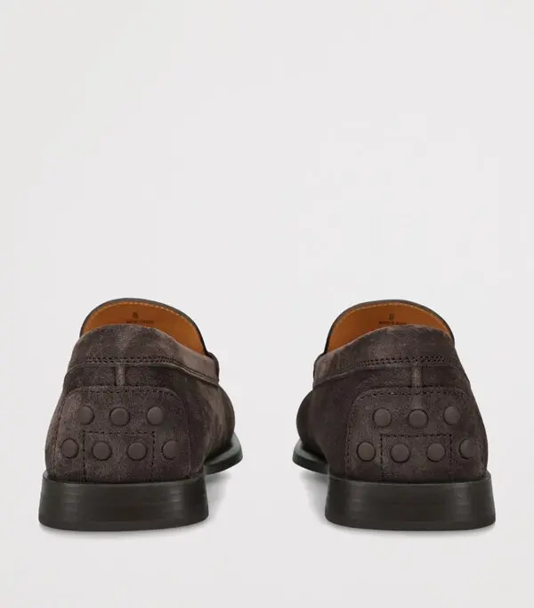 TOD'S Suede Arricciato Gomma Loafers