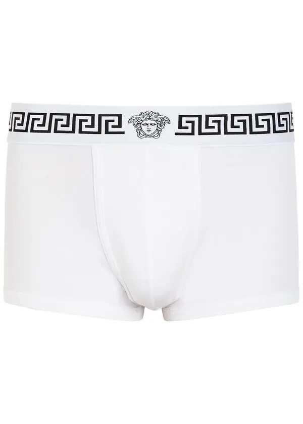 Versace Low-rise Stretch-cotton Trunks - White