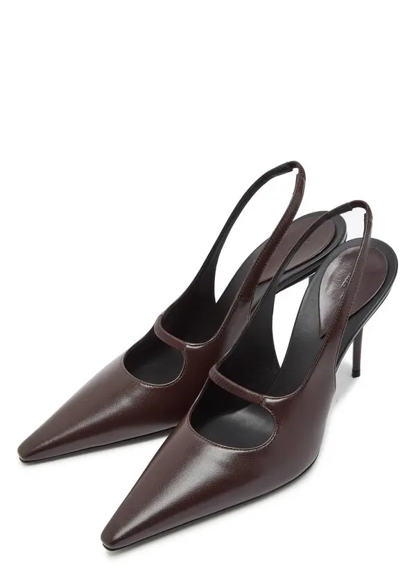 Alaïa Drop 90 Leather Slingback Pumps