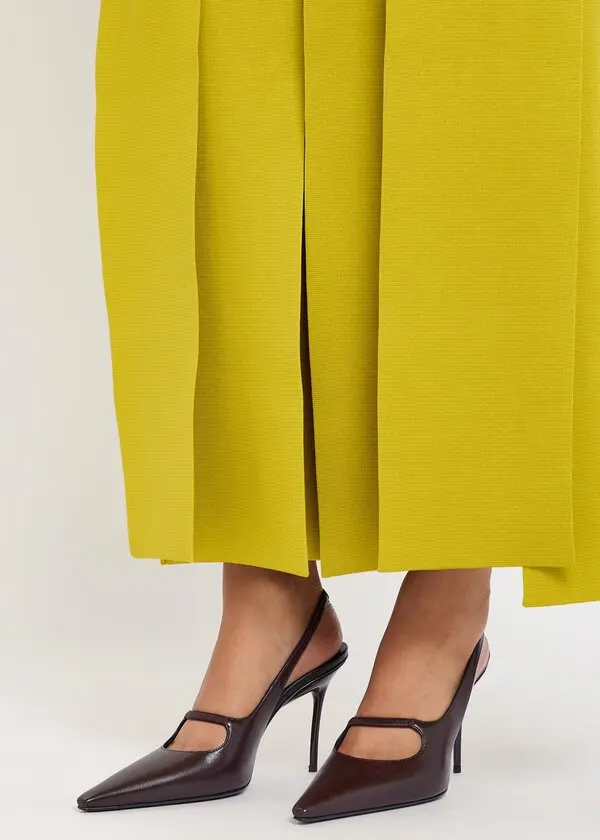 Alaïa Drop 90 Leather Slingback Pumps