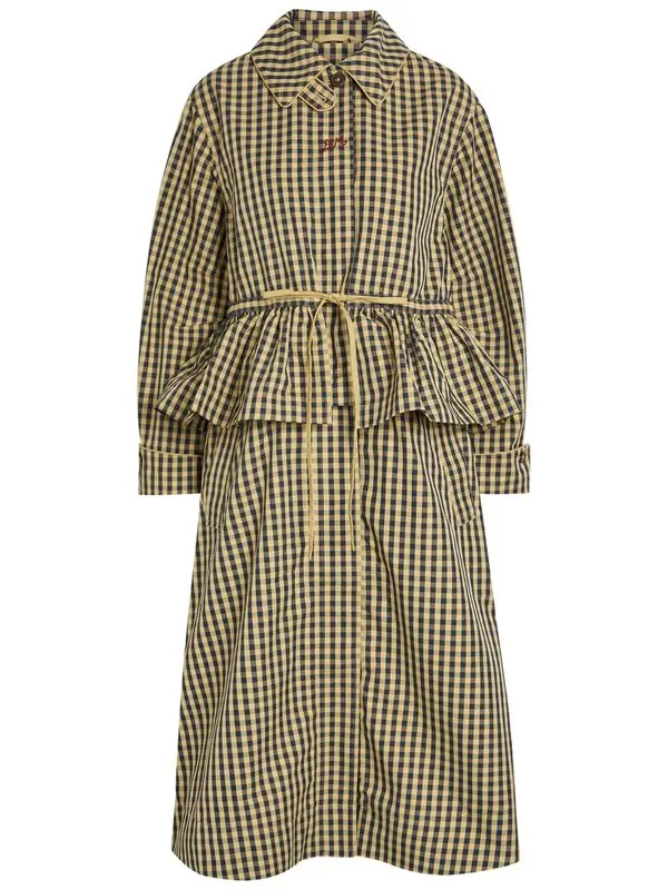 DAMSON MADDER Myrtle Gingham Multi-way Cotton-blend Trench Coat - Navy