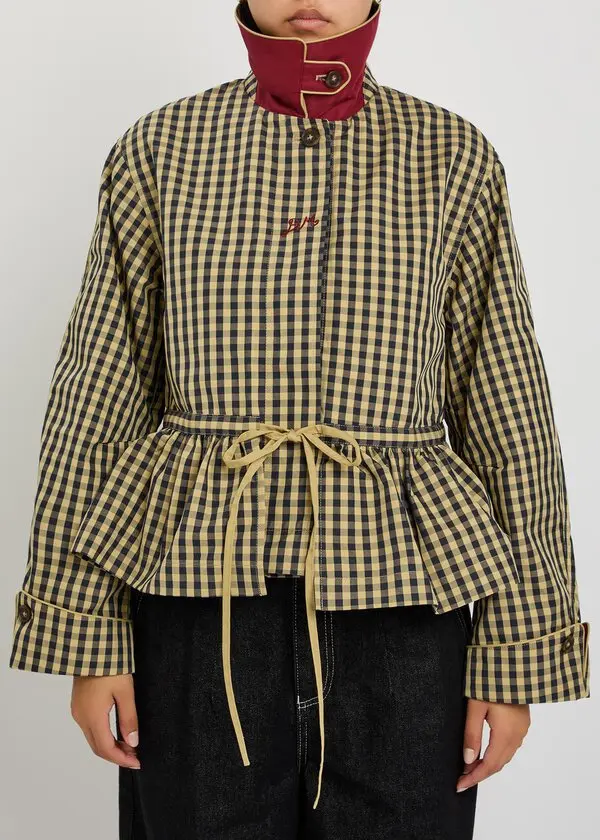 DAMSON MADDER Myrtle Gingham Multi-way Cotton-blend Trench Coat